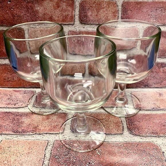 Vintage | Dining | Vintage Heavy Goblet Drinking Glasses Seams Thick ...